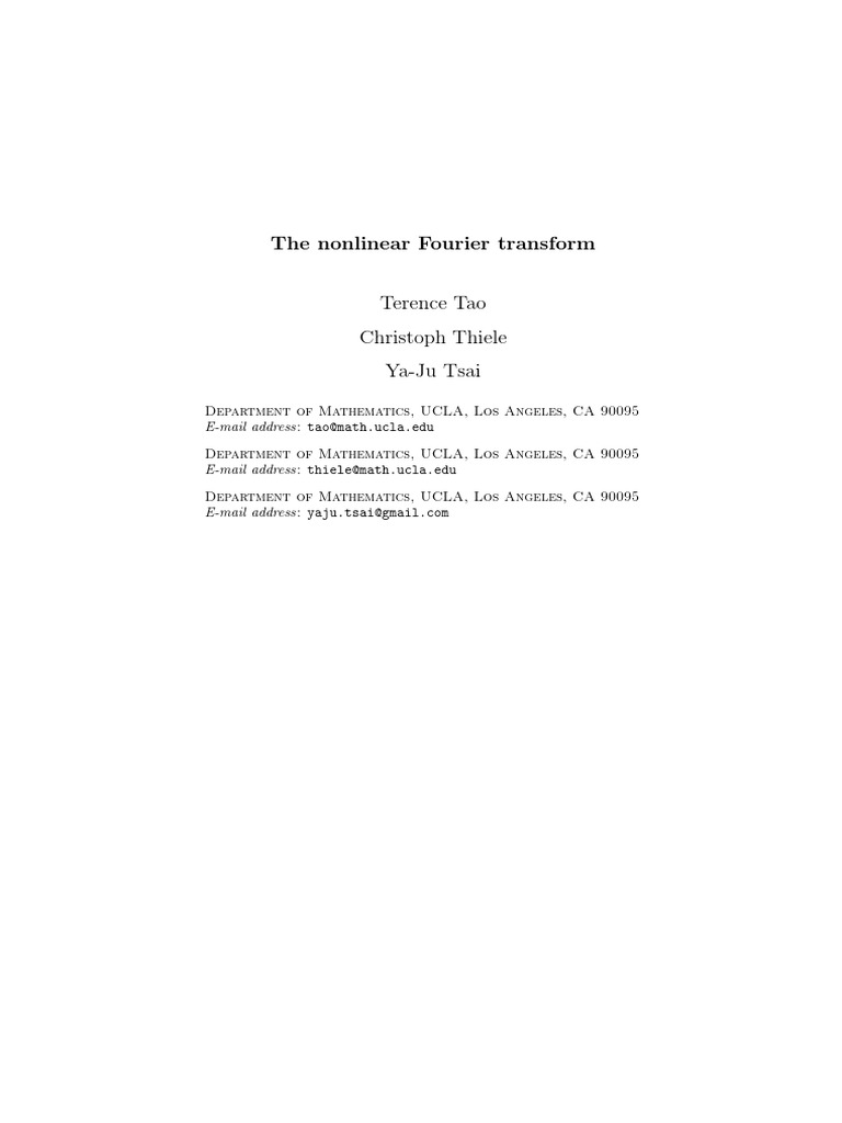 Nonlinear Transform Pdf Fourier Transform Fourier Series