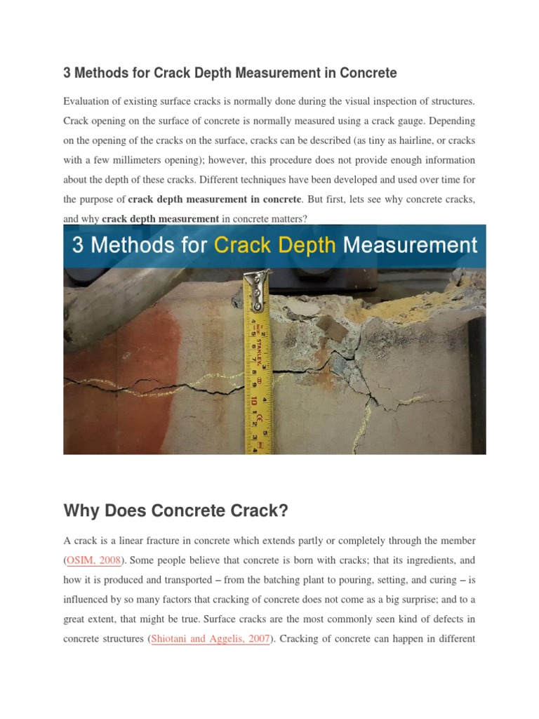 3 Methods For Crack Depth Measurement in Concrete | PDF | Concrete ...