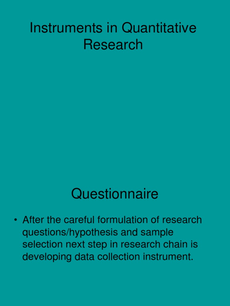 Instruments in Quantitative Research | PDF | Questionnaire | Test ...