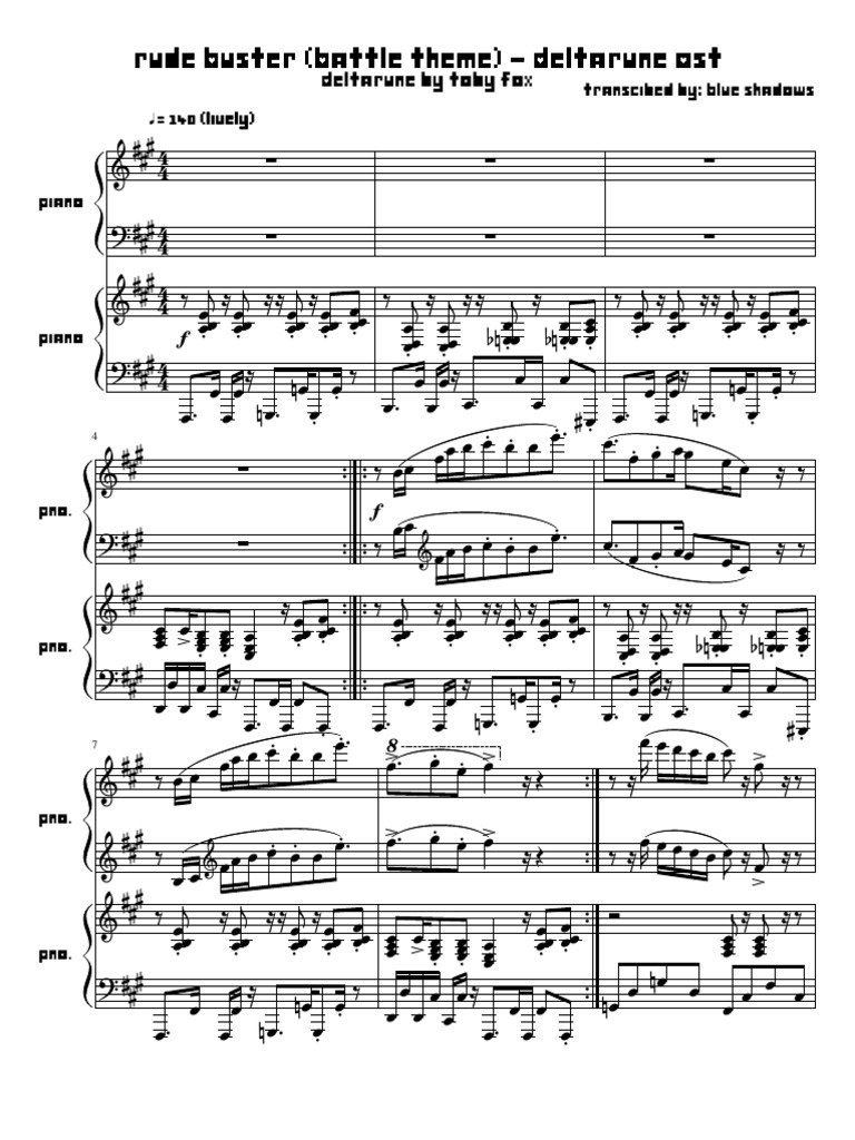 Rude Buster - For Four Hands | PDF