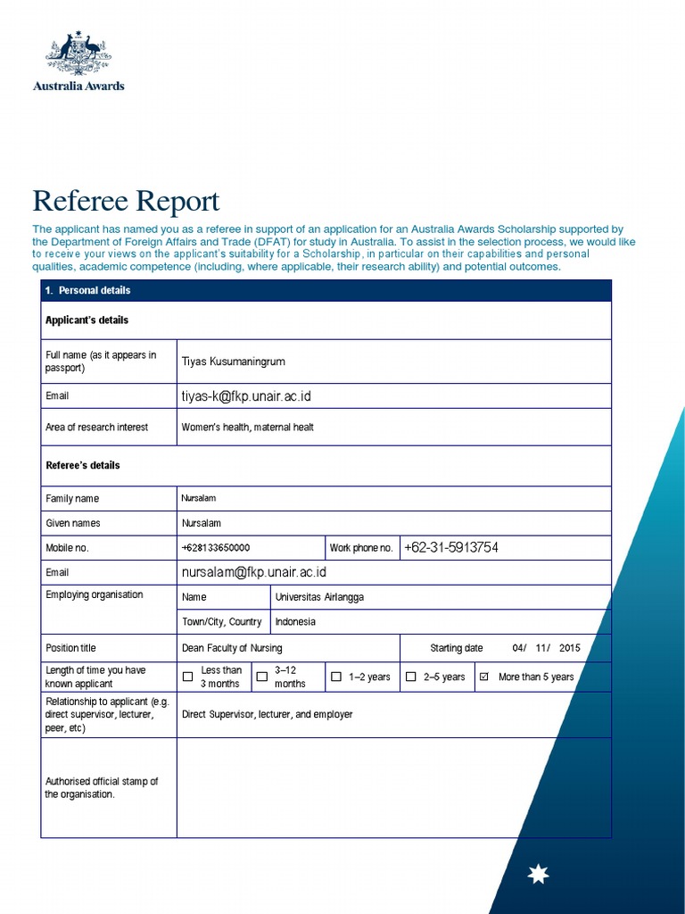 Referee Report Template | PDF | Mentorship | Leadership