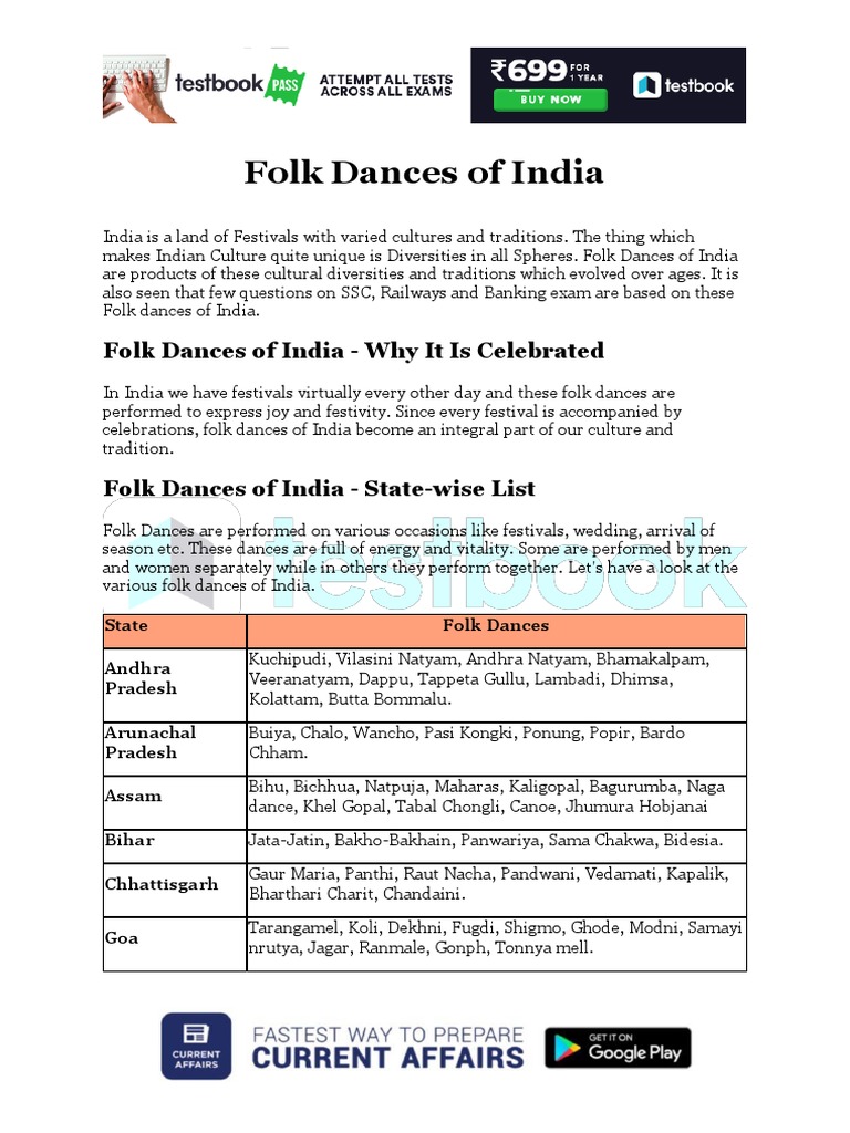 Folk Dances of India Ef370892 | PDF | Dances