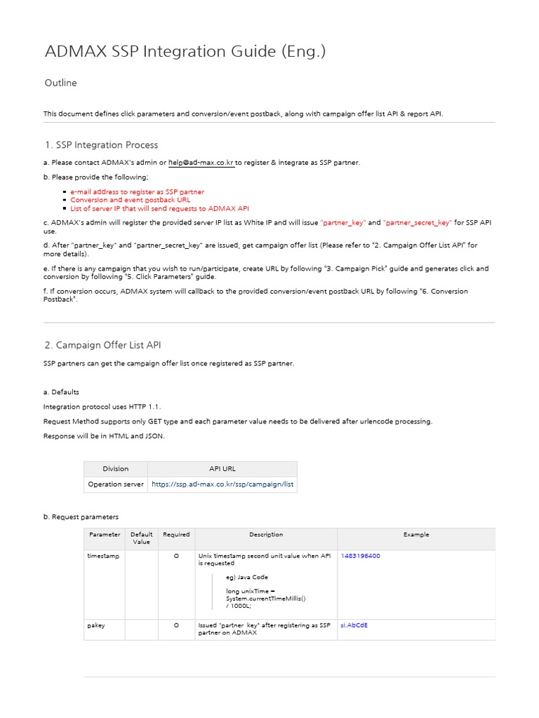 ADMAX SSP Integration Guide (Eng.) | PDF | Application Programming Interface | Hypertext ...