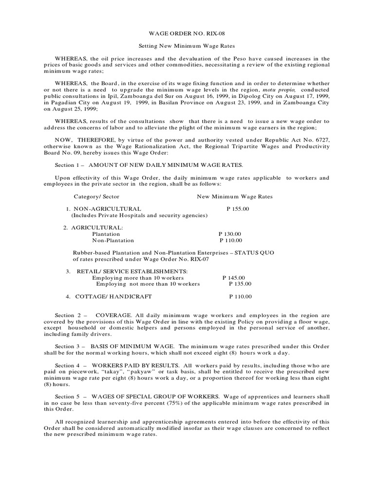 Regional Wage Board | PDF | Minimum Wage | Employment