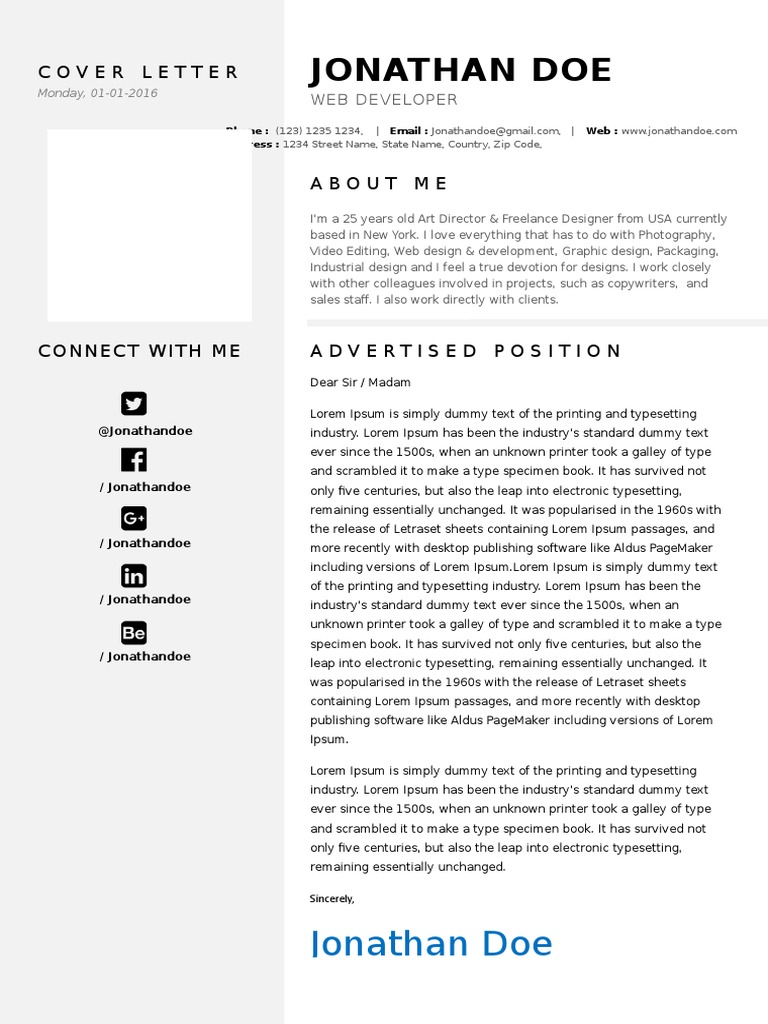 Jonathan Doe | PDF | Graphic Design | Typography