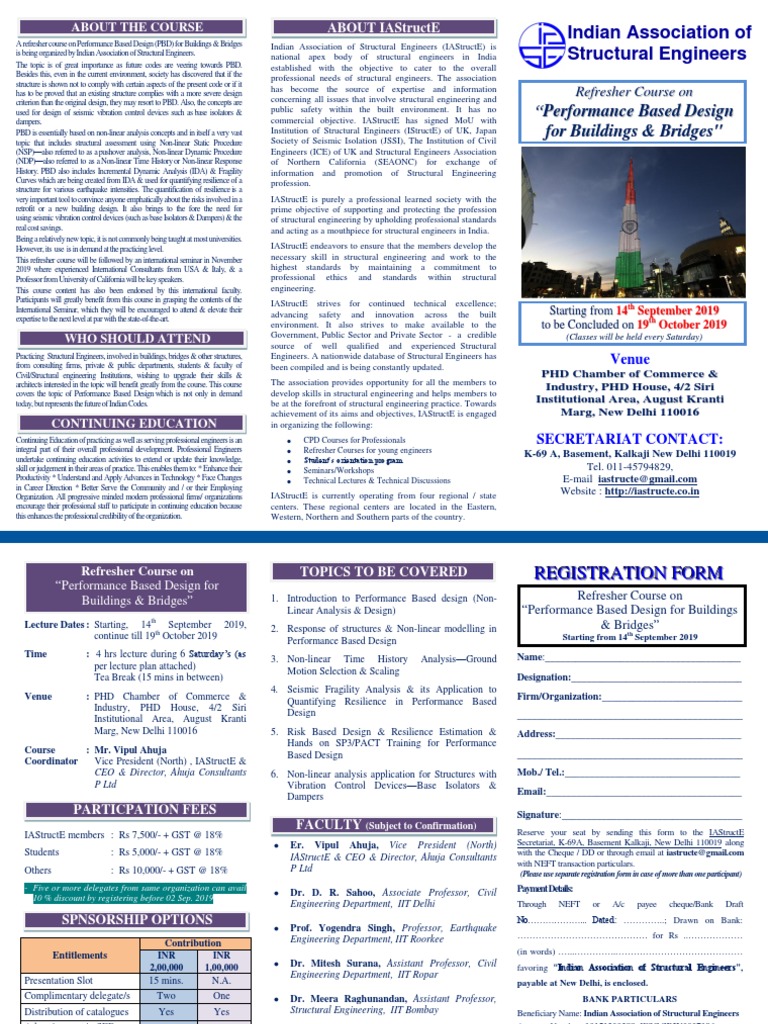 Announcement - Refresher Course On Performance Based Design For ...