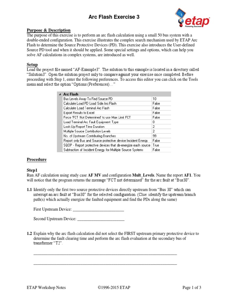Arc Flash Exercise 3: Purpose & Description | PDF | Electromagnetism ...