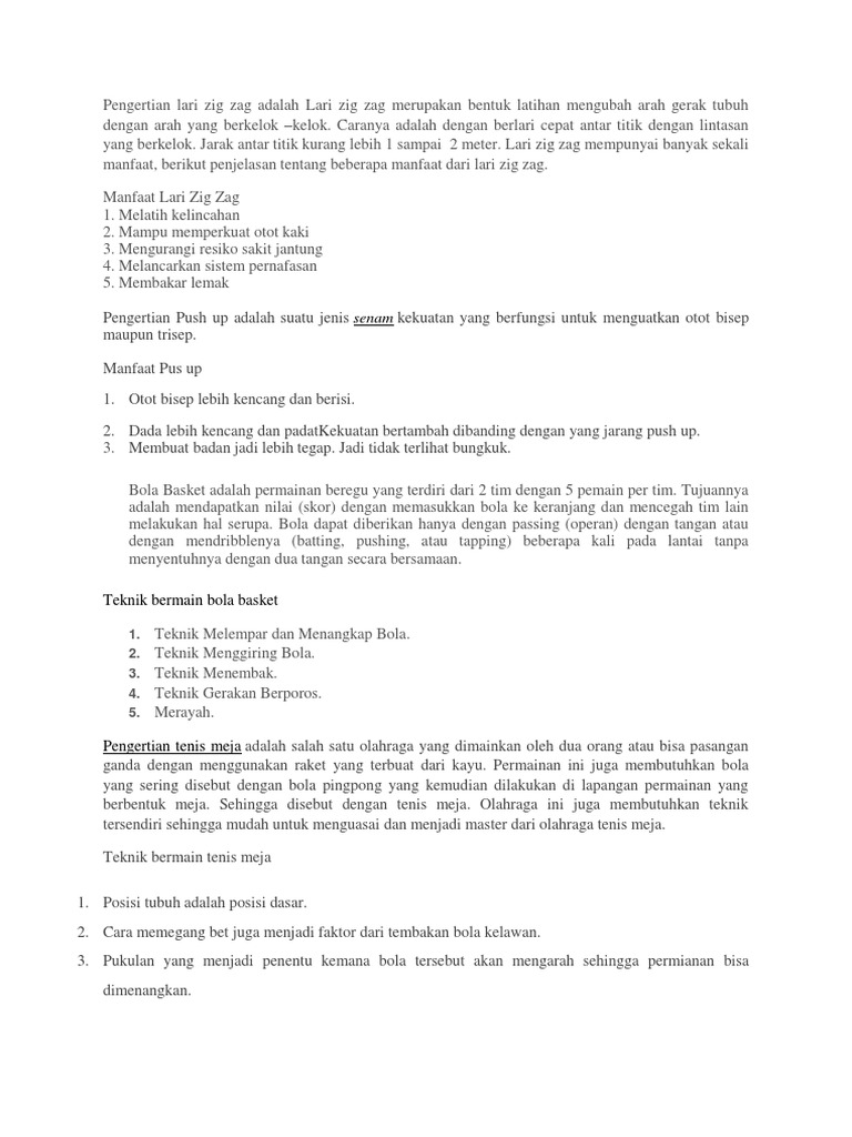 Pengertian Lari Zig Zag Adalah Lari Zig Zag Merupakan Bentuk Latihan Mengubah Arah Gerak Tubuh ...