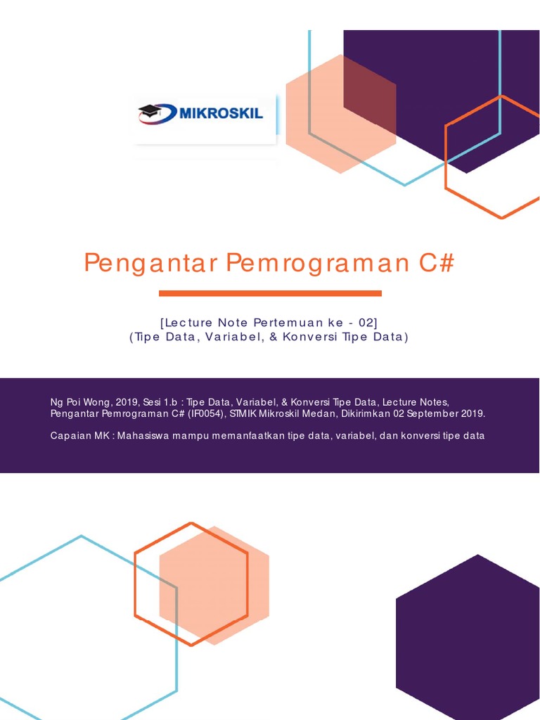 S1.B-W0203-Tipe Data, Variabel, Dan Konversi Tipe Data | PDF