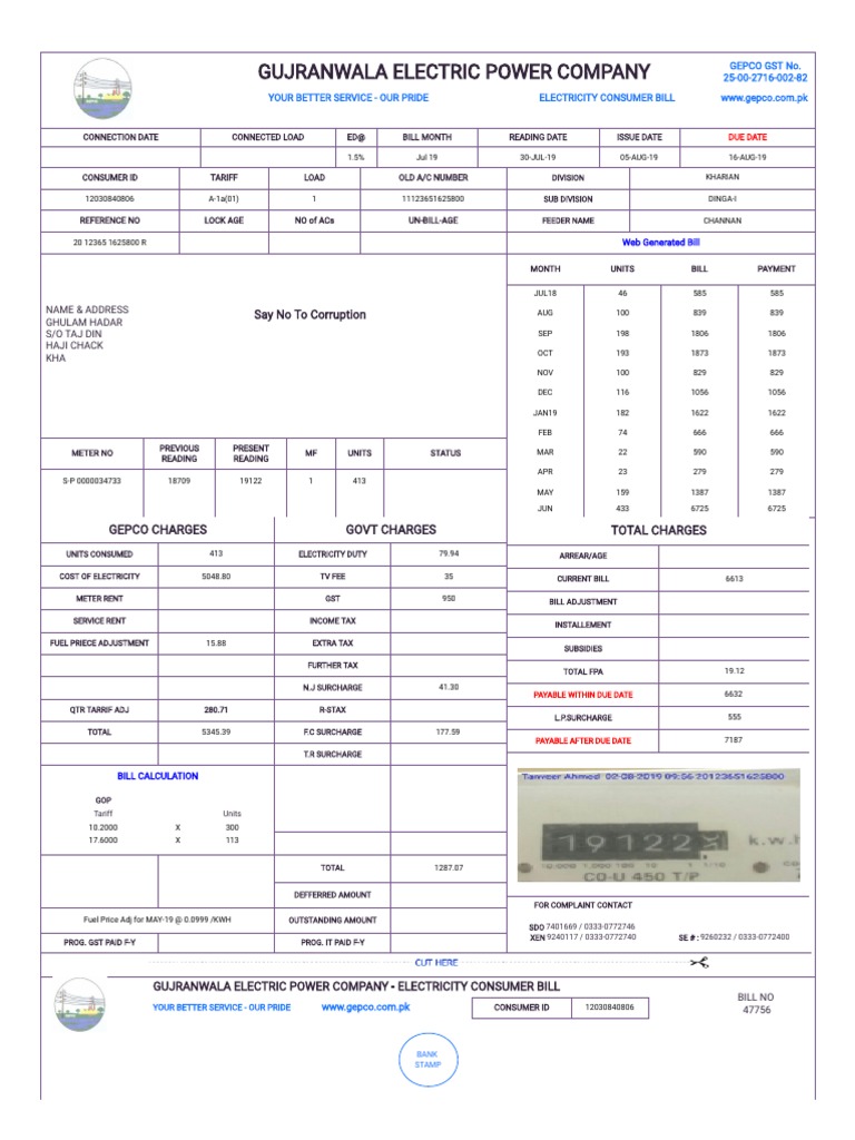 Gujranwala Electric Power Company: Say No To Corruption | PDF | Fee ...