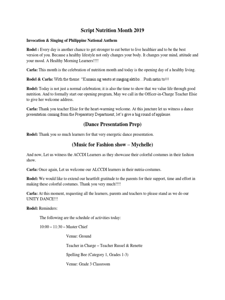 Script Nutrition Month 2019 | PDF | Wellness | Lifestyle