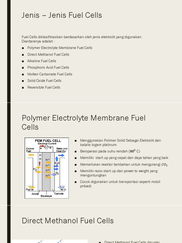Jenis - Jenis Fuel Cells | PDF