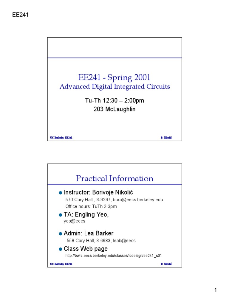 Ee 241 | PDF | Electronic Circuits | Cmos