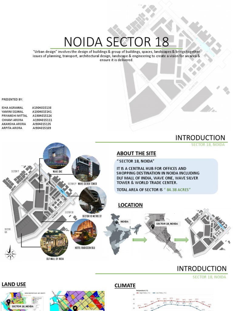URBAN DESIGN Case Study, NOIDA Sector 18 | PDF | Parking | Land Transport