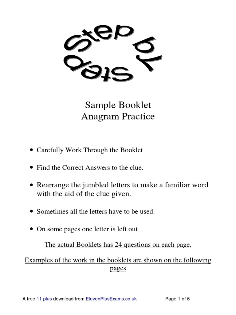 Step by Step Anagram Practice PDF | PDF