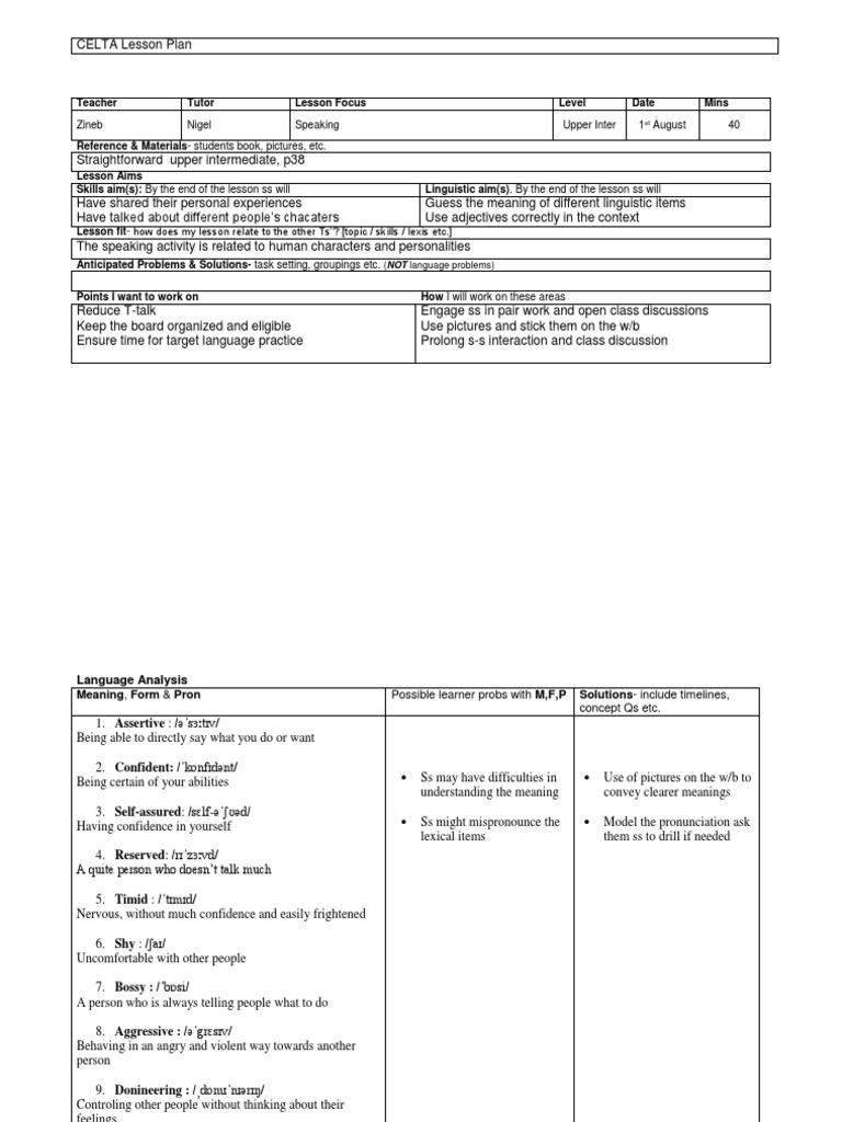 TP3 Lesson Plan | PDF | Lesson Plan | Behavior Modification