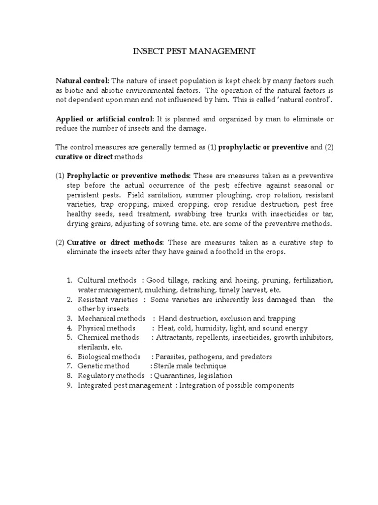 Insect Pest Management | PDF | Biological Pest Control | Pest Control