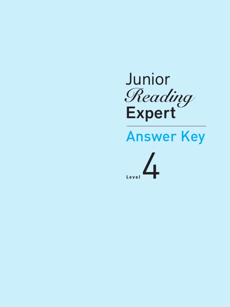 Junior Reading Expert 4 - Answer Key | PDF