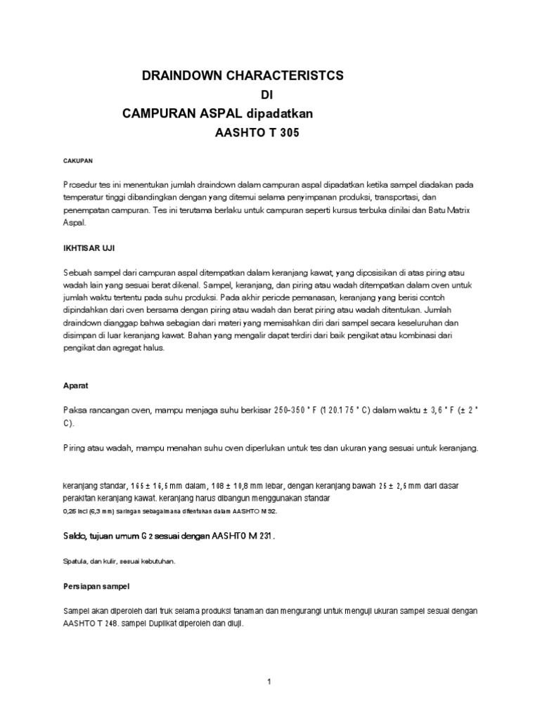 Aashto T305.en - Id | PDF