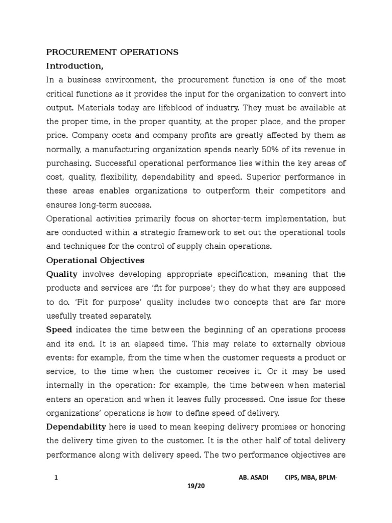 Proc Operations | PDF | Procurement | Specification (Technical Standard)