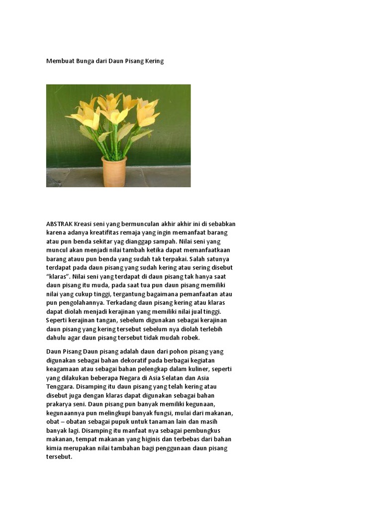 Membuat Bunga Dari Daun Pisang Kering Pdf