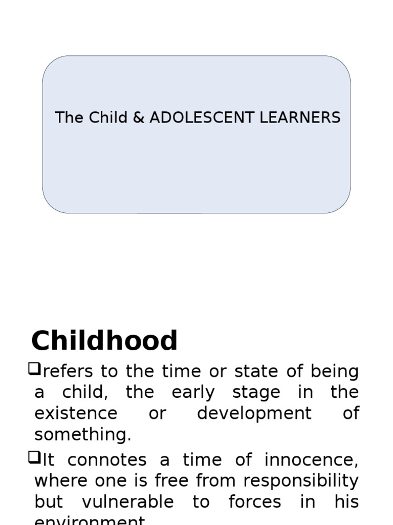 Understanding Childhood and Adolescent Development: A Comprehensive Review of Key Developmental ...