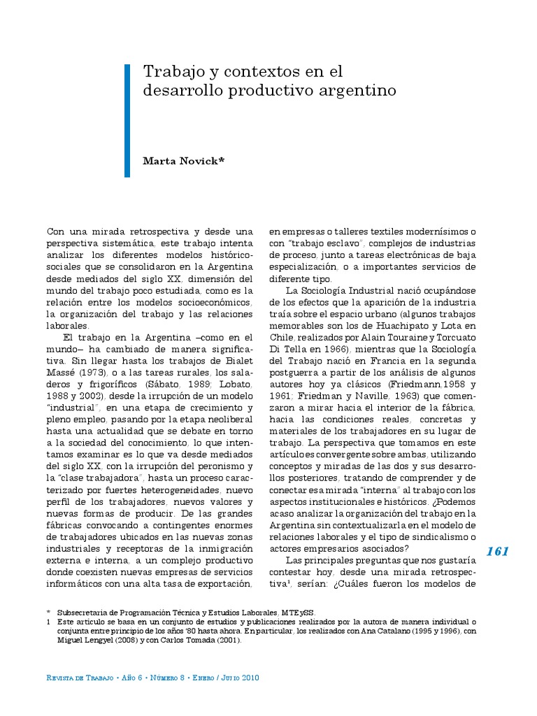 Marta Novick Texto Completo | PDF | Relaciones laborales | Salario