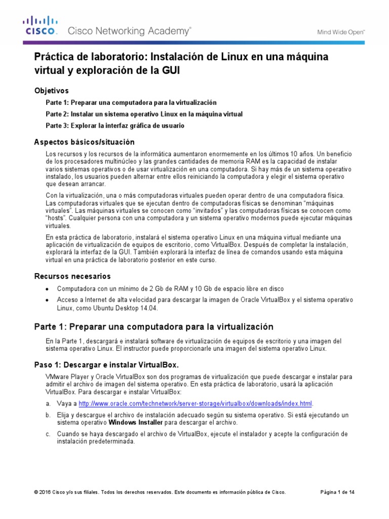10.4.1.4 Lab - Install Linux in A Virtual Machine and Explore The GUI ...
