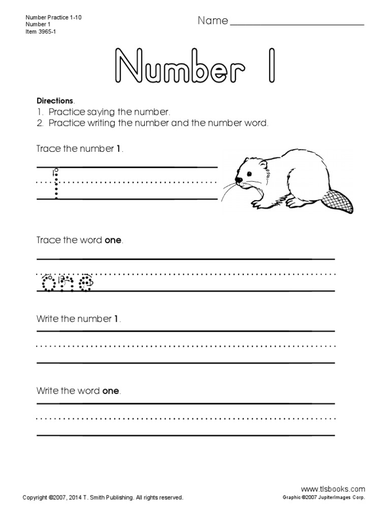 Practice Saying The Number. 2. Practice Writing The Number and The ...
