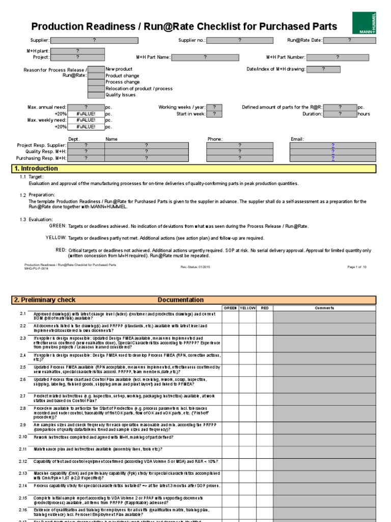 Production Readiness Checklist | PDF | Packaging And Labeling | Calibration
