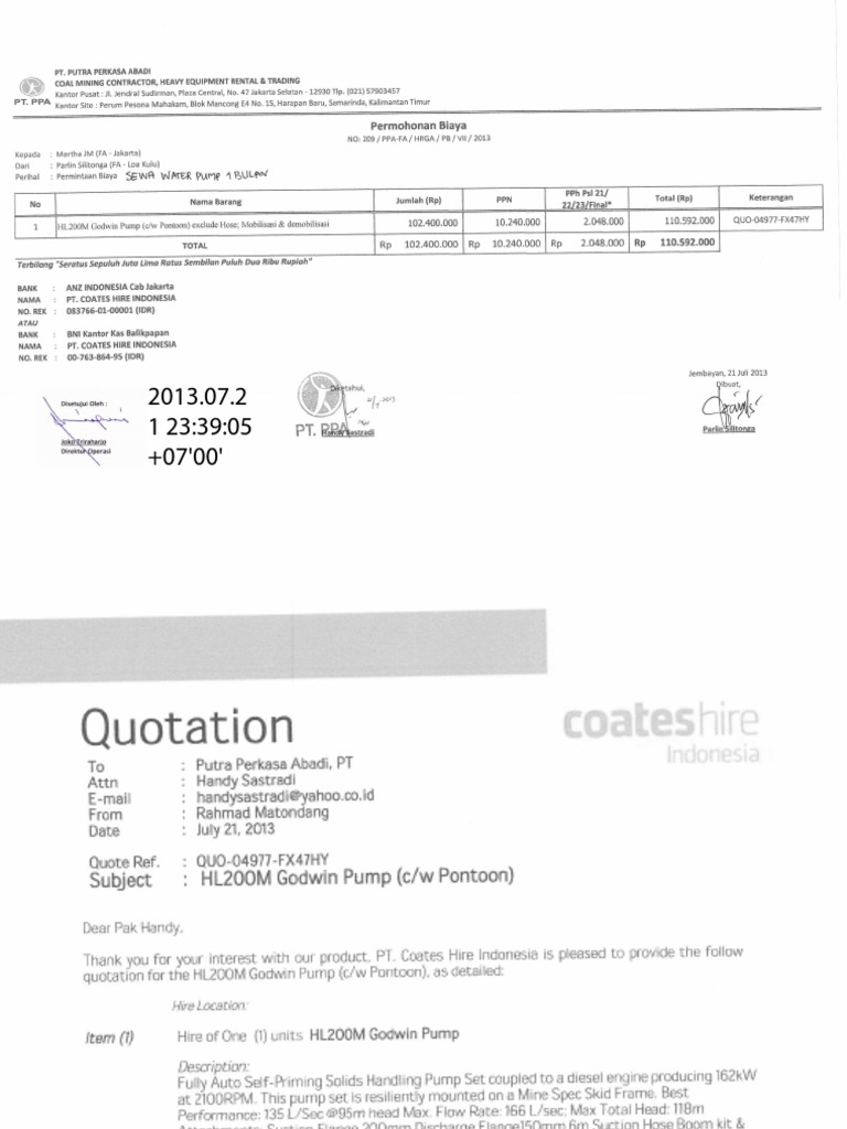 ASTA - 07 - PB - 209 - Coates Hire Indonesia - Sewa Water Pump HL200M ...