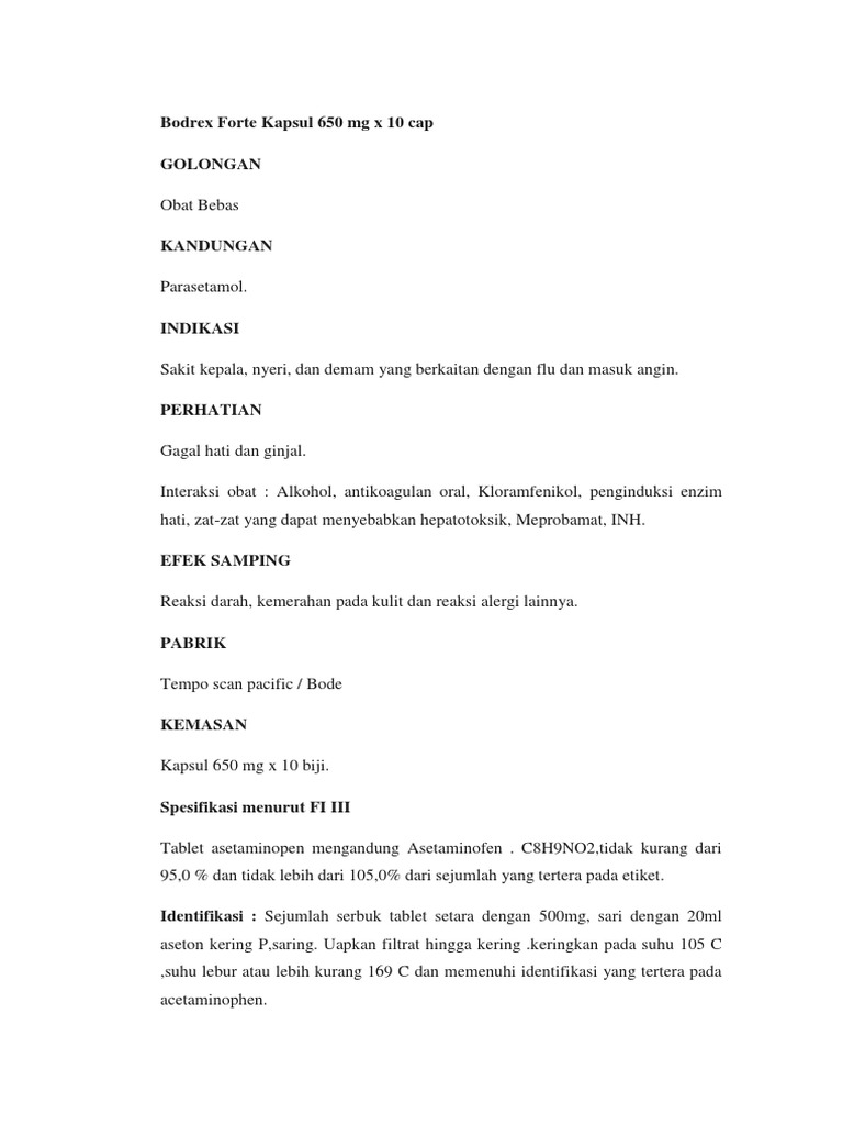 Bode Forte Kapsul: Informasi Lengkap tentang Kandungan, Indikasi, Dosis ...