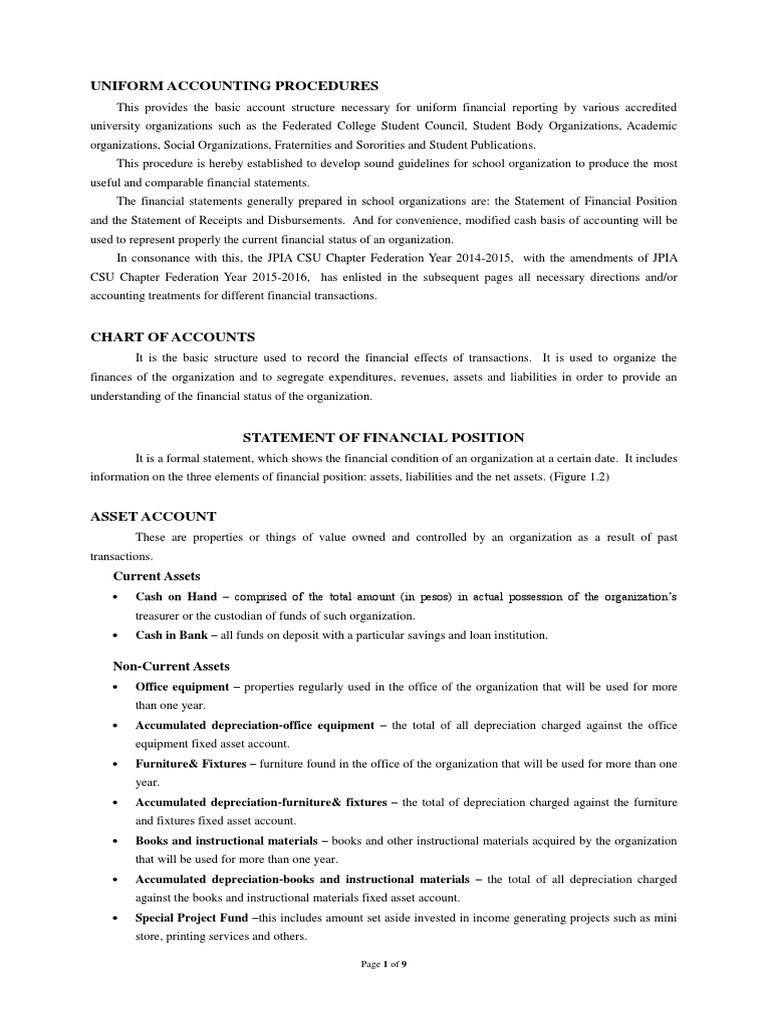Uniform Accounting Procedures: Current Assets | Download Free PDF ...