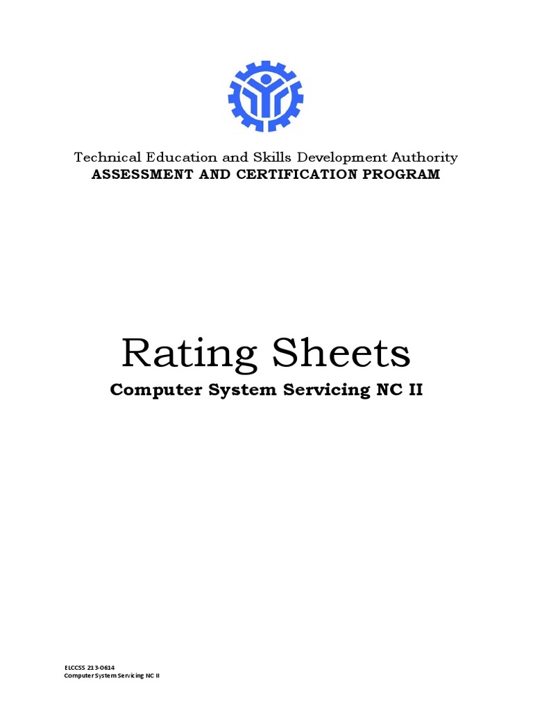 Rating Sheets: Computer System Servicing NC II | PDF | Router ...