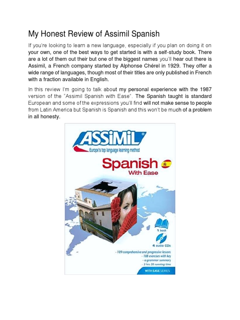 My Honest Review of Assimil Spanish | PDF | Vocabulary | Spanish Language