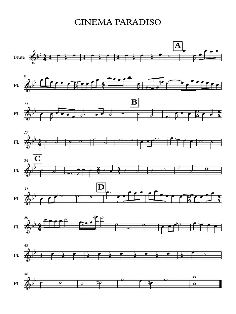 CINEMA PARADISO - Partitura Completa | PDF
