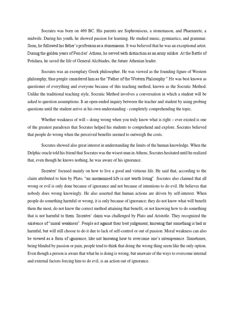 Ethics Socrates | PDF | Socrates | Philosophical Theories