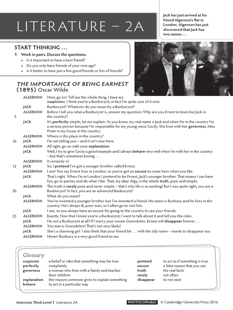 2A - The Importance of Being Earnest | PDF | The Importance Of Being ...