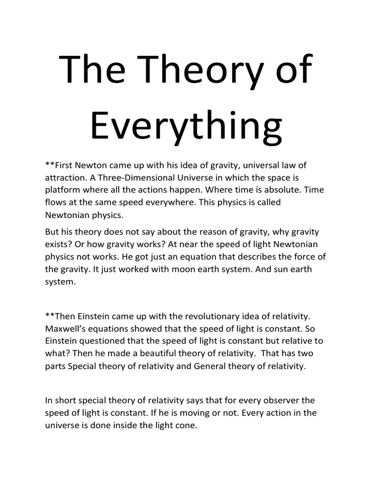 The Theory of Everything | PDF | String Theory | Particle Physics