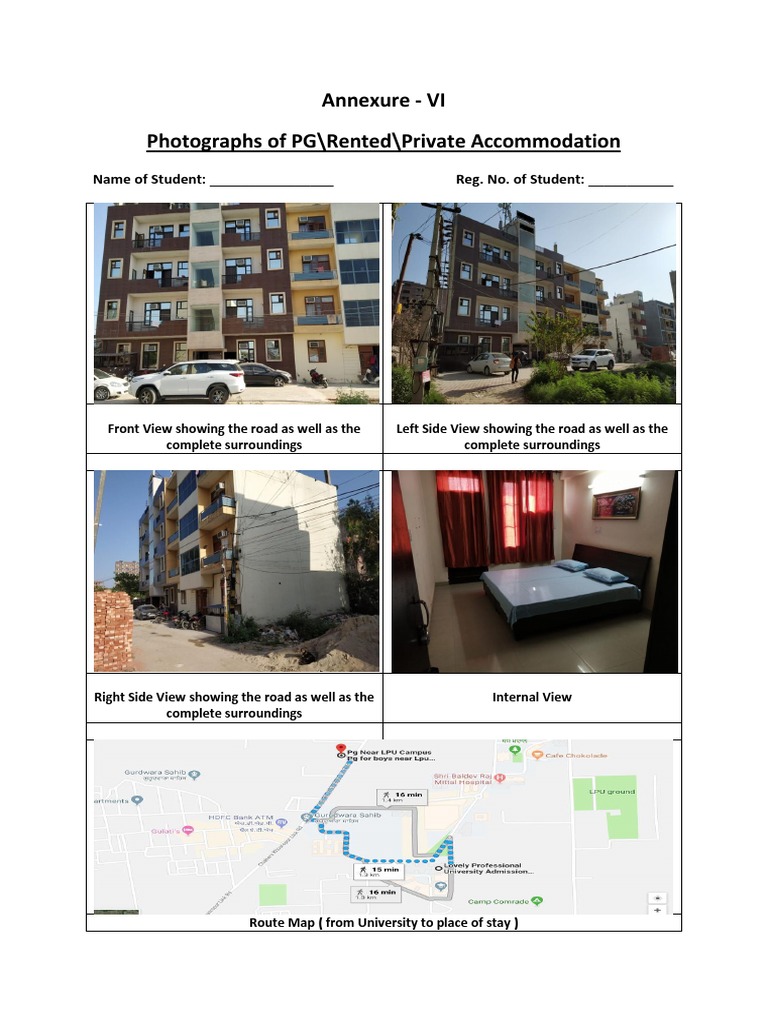 Annexure VI AccommodationPhotographsSample | PDF