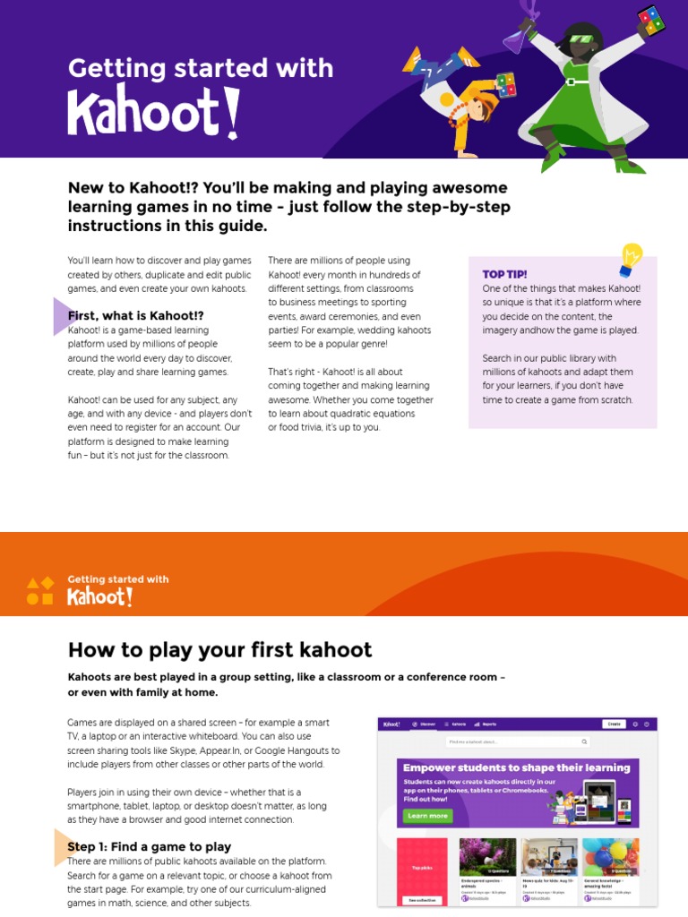 Kahoot Getting Started User Guide PDF | PDF | Homework | Android (Operating System)