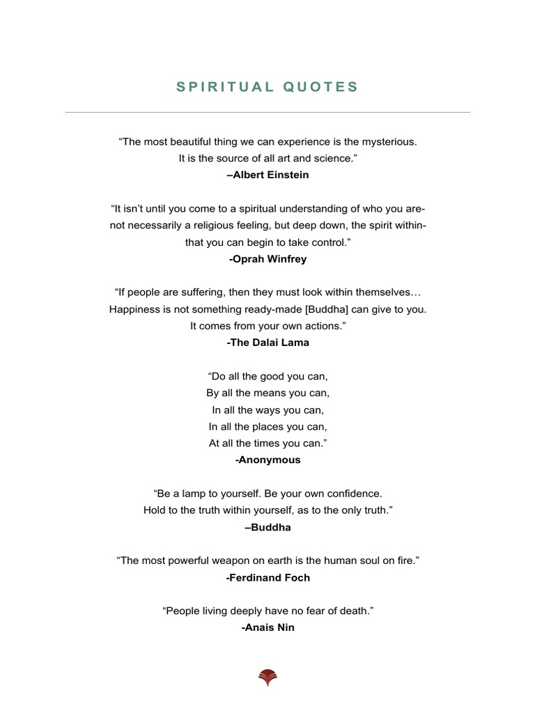 Inspiring Quotes - Spiritual Life | PDF | Metaphysics