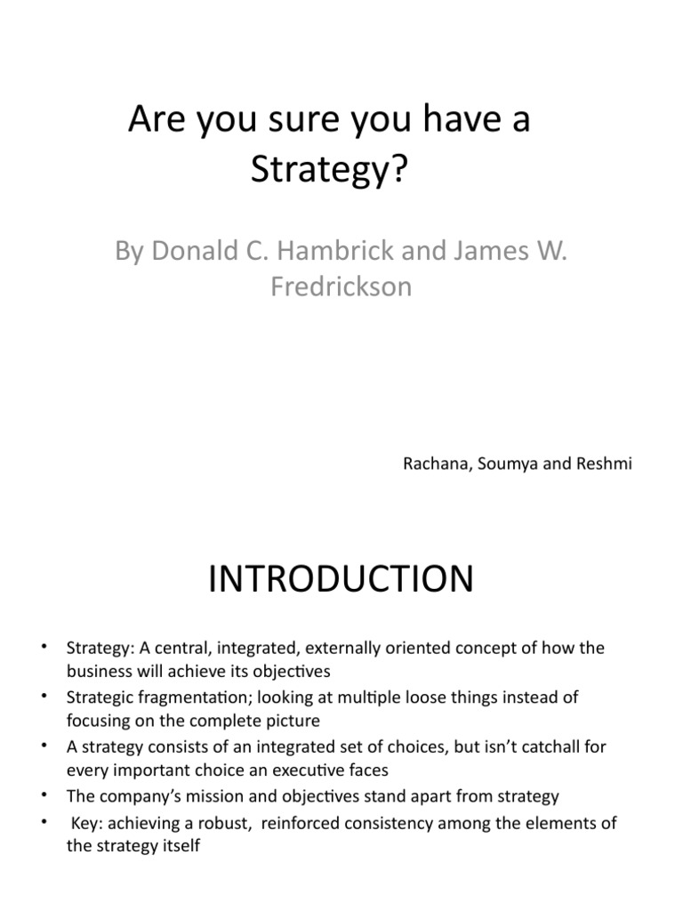 Key Elements of Effective Business Strategy | PDF | Strategic ...