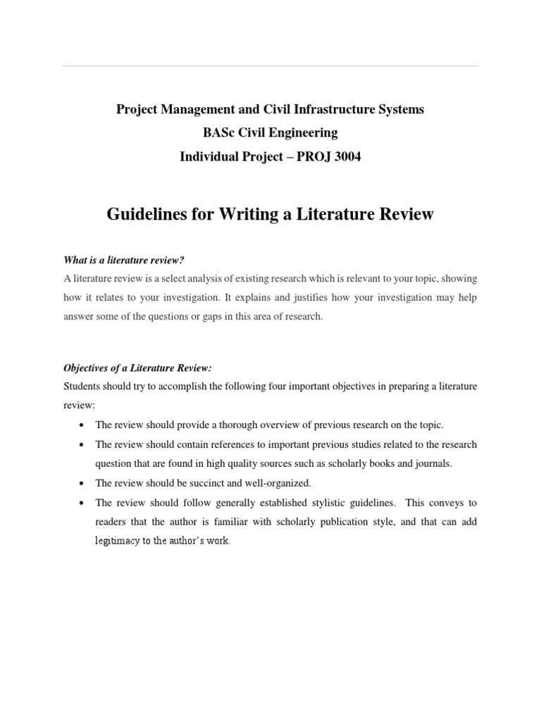 Guidelines for Conducting a Thorough Literature Review in Civil ...