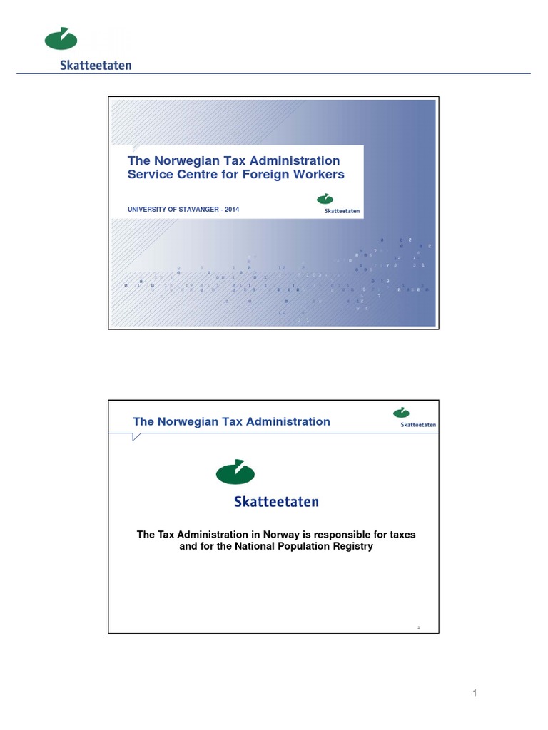 Tax System in Norway and ID or D Number | PDF | European Economic Area ...