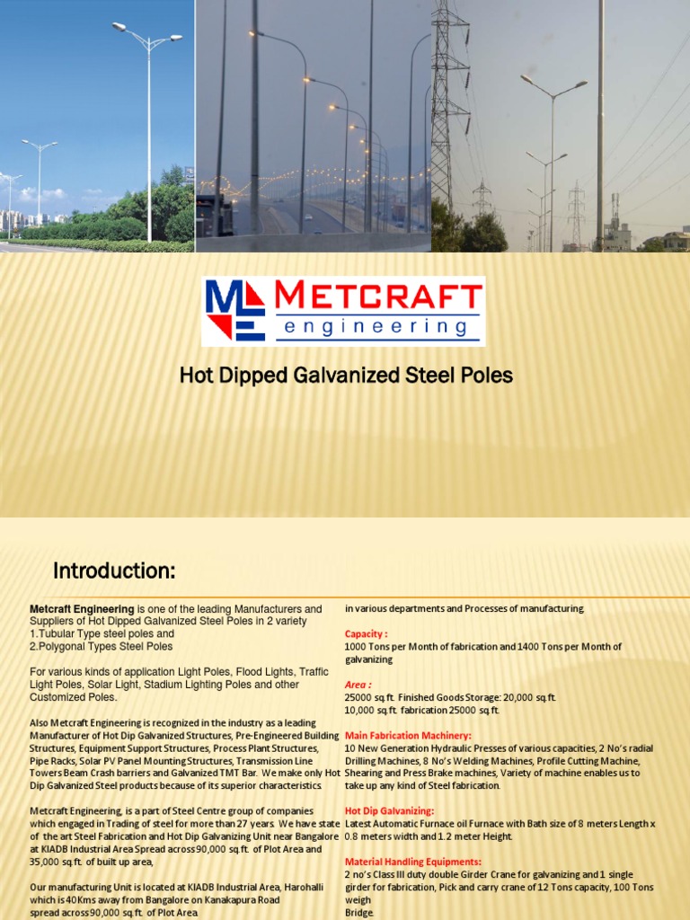 Hot Dipped Galvanized Steel Poles | PDF | Galvanization | Building ...
