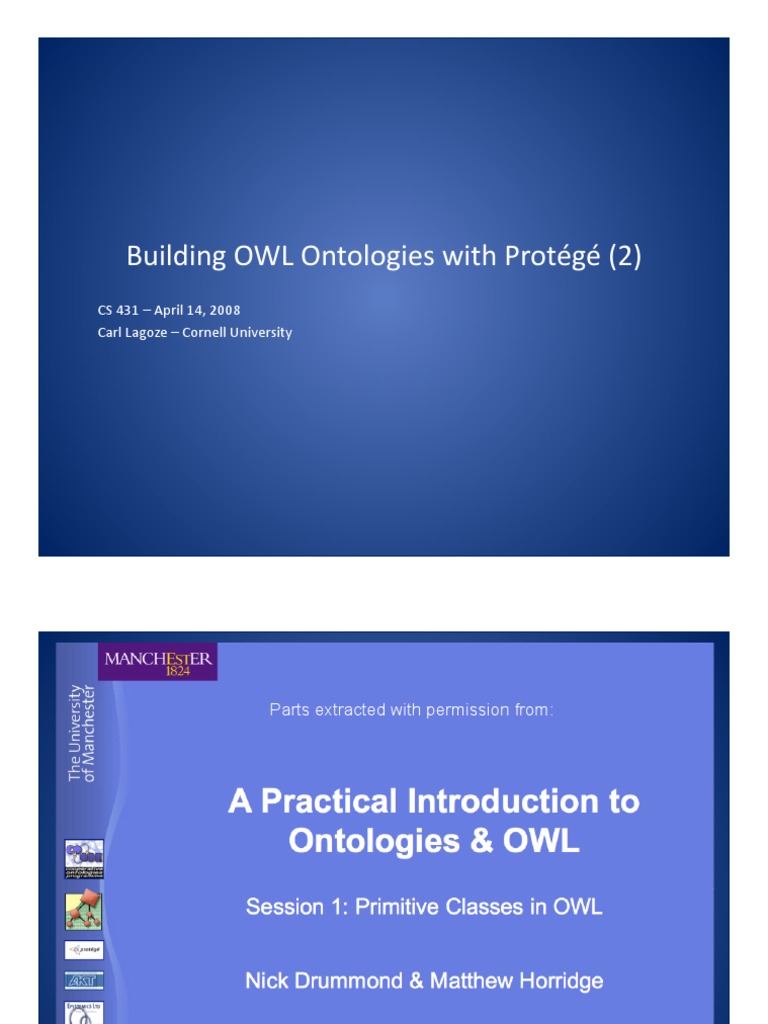 Building OWL Ontologies With Protégé (2) : CS 431 - April 14, 2008 Carl ...