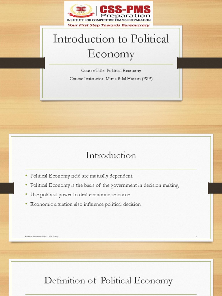 Introduction To Political Economy: Course Title: Political Economy ...