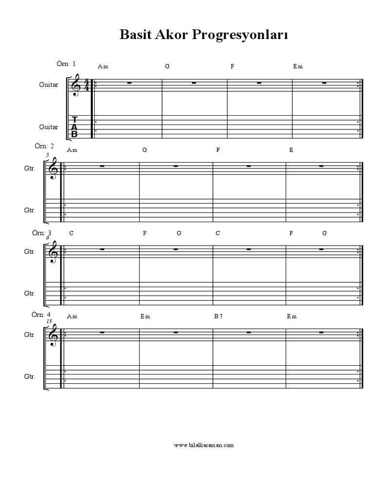 Basit-Akor-Progresyonları Kalıplar PDF | PDF