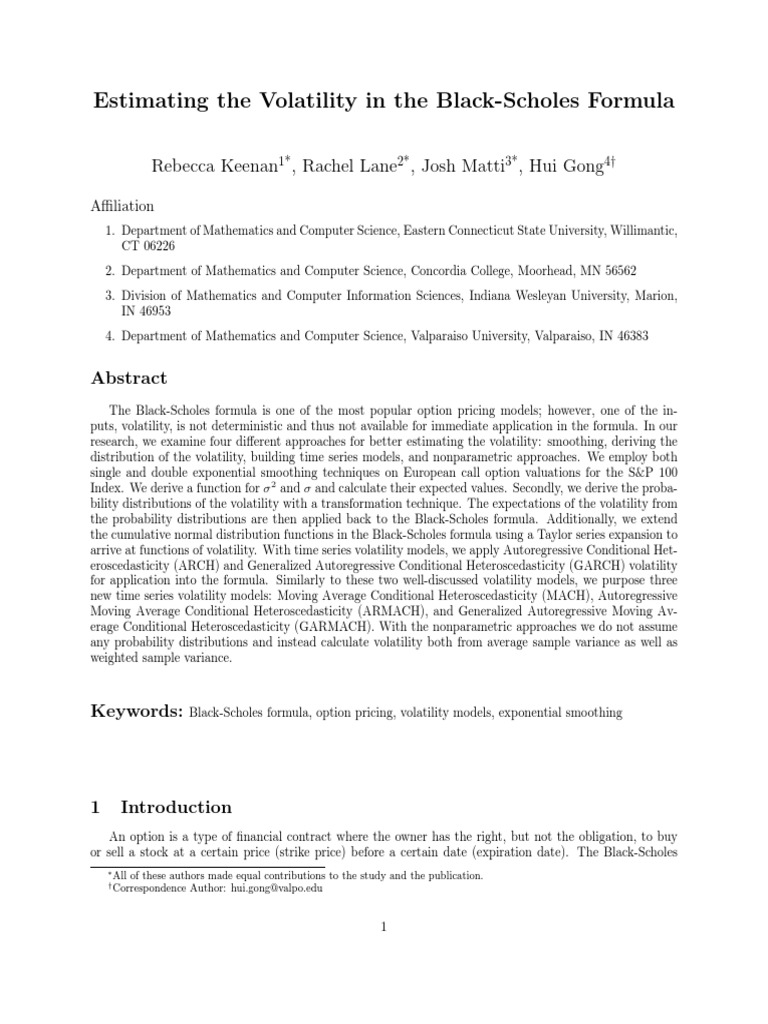 Modelo | PDF | Black–Scholes Model | Option (Finance)